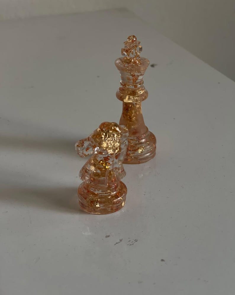 Handmade Red & Gold Resin Chess Set | Luxury Game | Unique Piece - Etsy