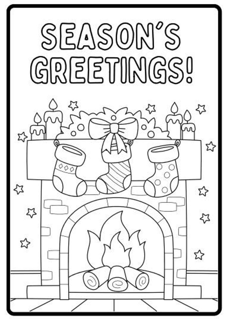 Merry & Bright Coloring Pages - Etsy