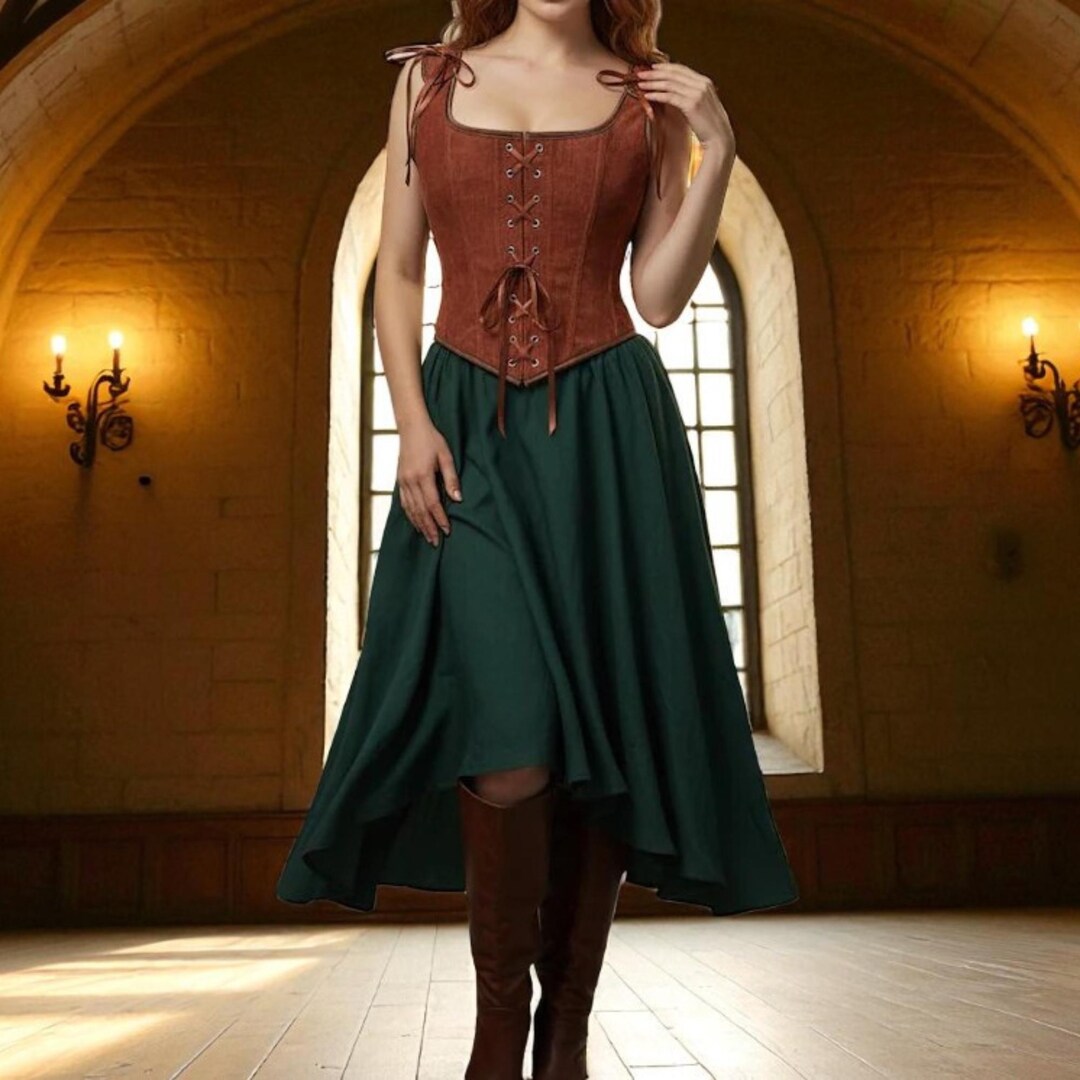 Medieval Lace up Corset | Renaissance Bodice Vest | Viking Steampunk ...