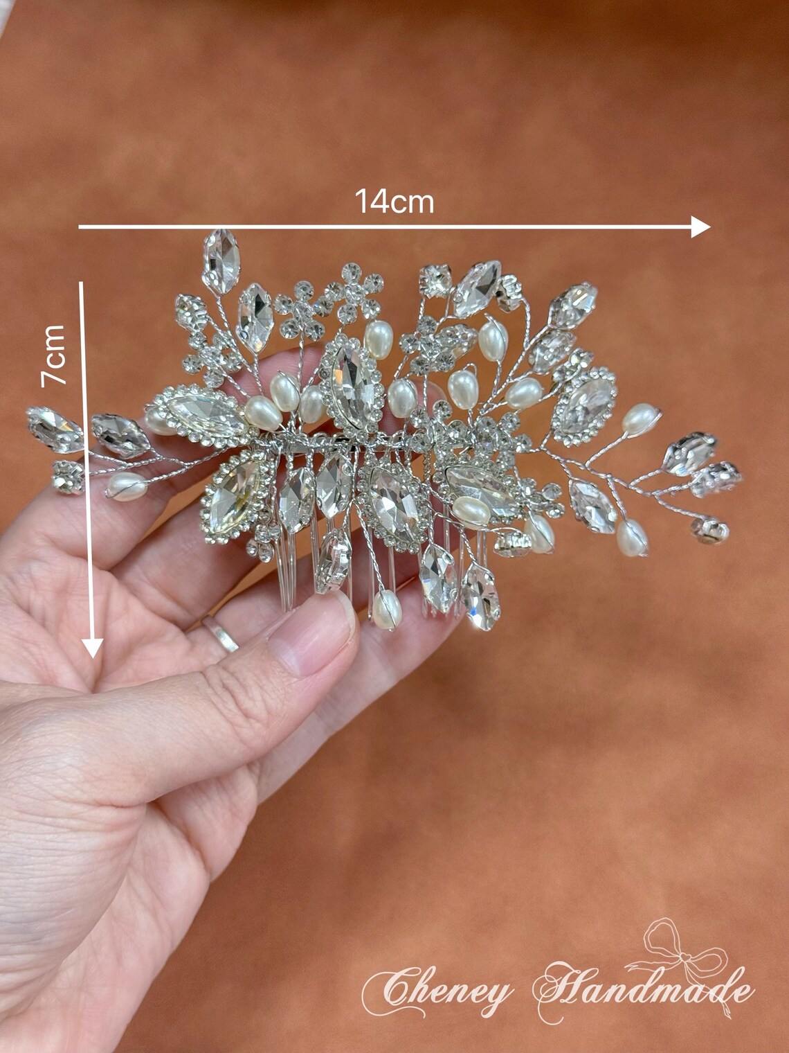 Luxe Crystal & Pearl Bridal Hair Comb | Silver-tone Sparkling Wedding ...