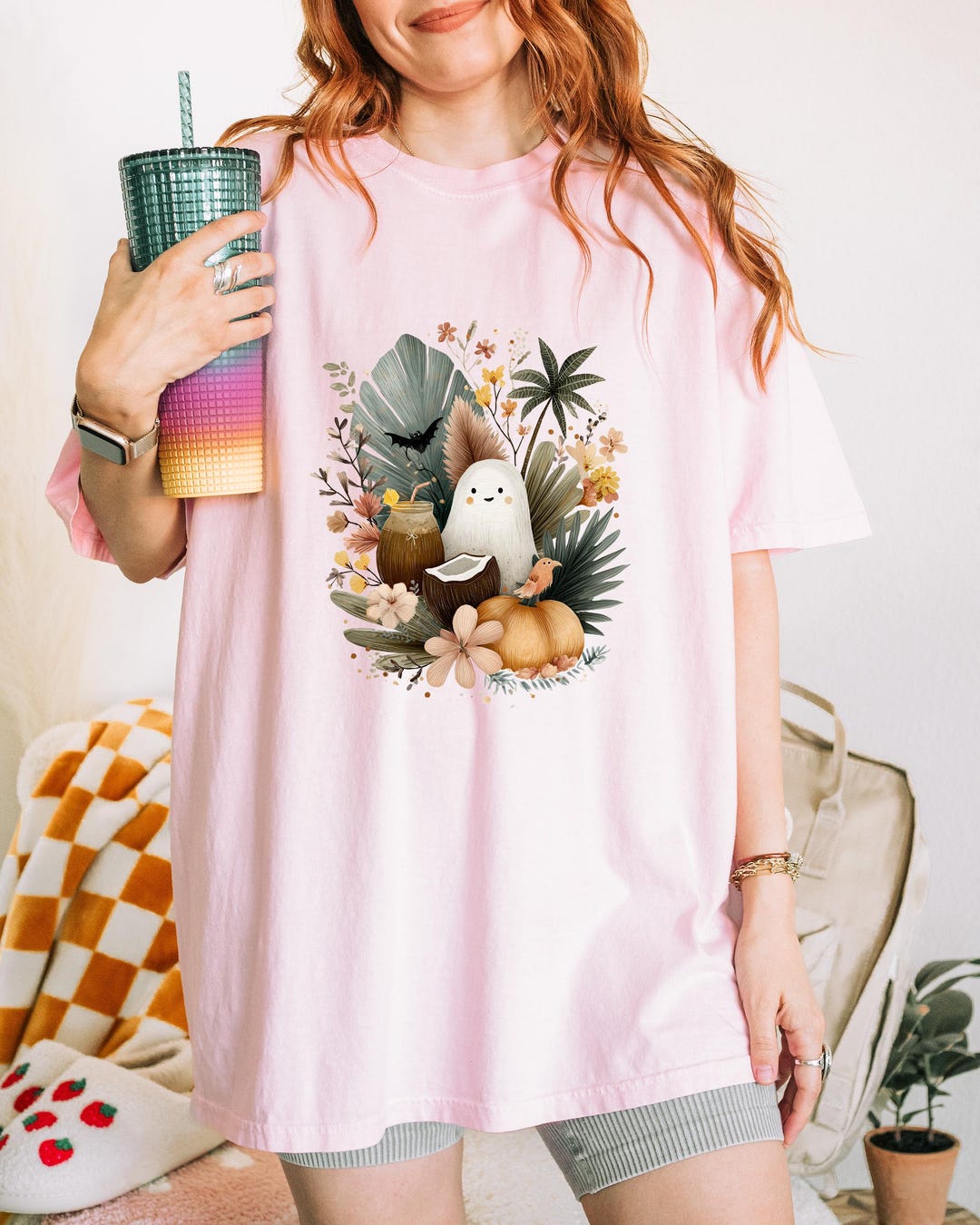Spooky Cute Coconut Ghost Halloween Shirt (#17) – Comfort Colors® 1717 ...