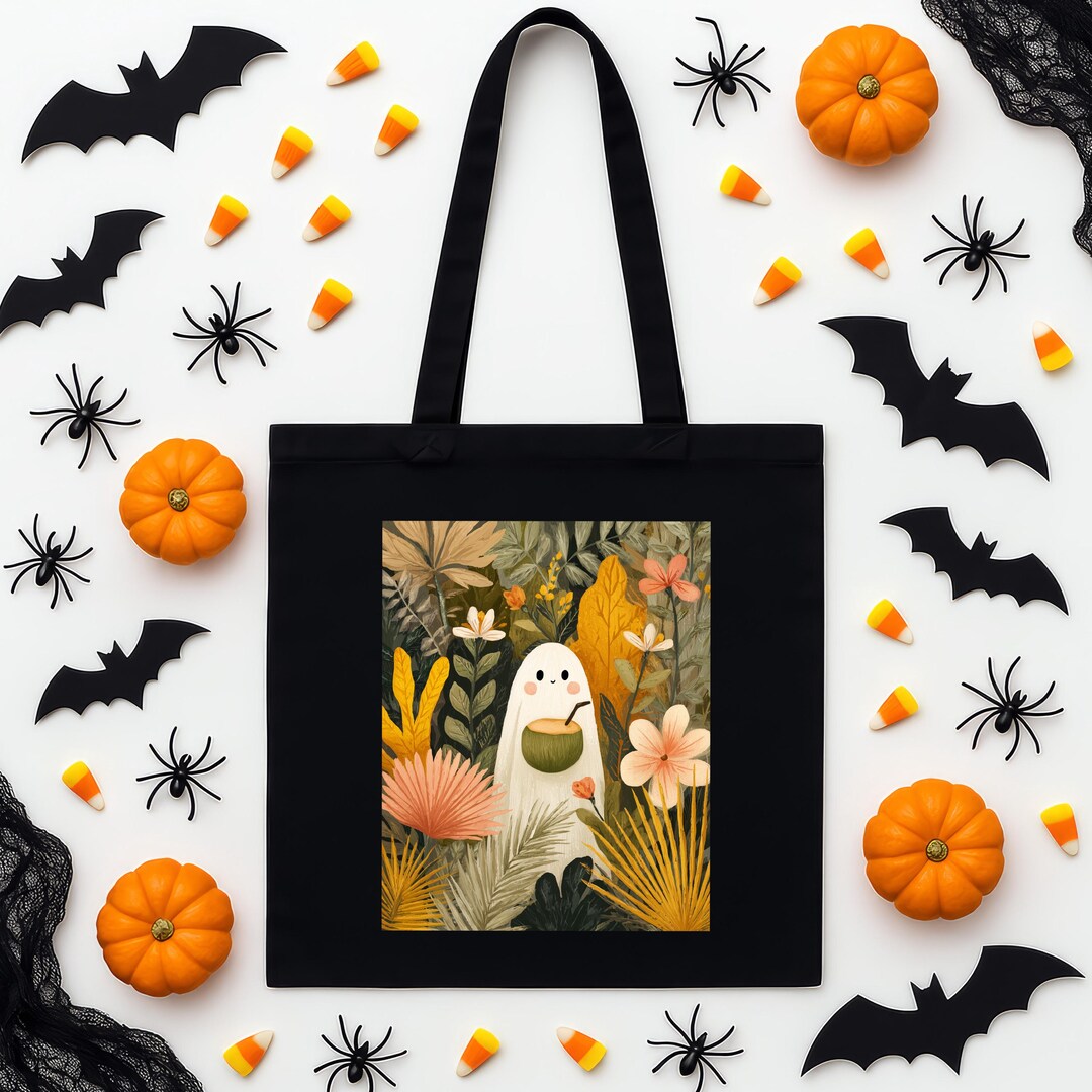 Spooky Cute Halloween Tote Bag #20 | Trick or Treat Bag | Black or ...