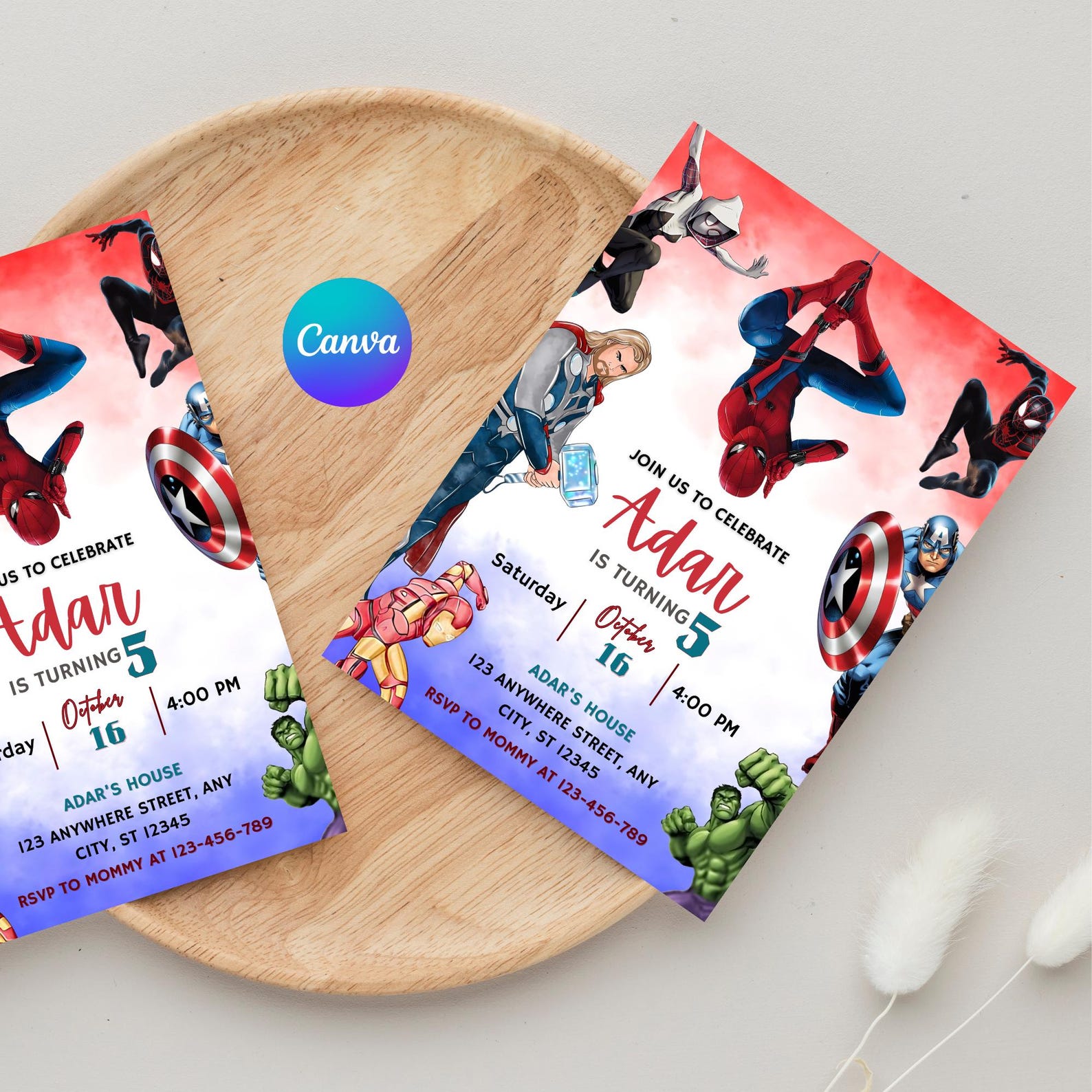Editable Superheroes Birthday Invitation, Superhero Birthday Invite ...