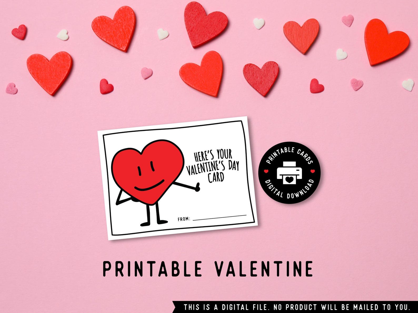 Kids Printable Valentine's Day Cards | Instant Download PDF - Etsy