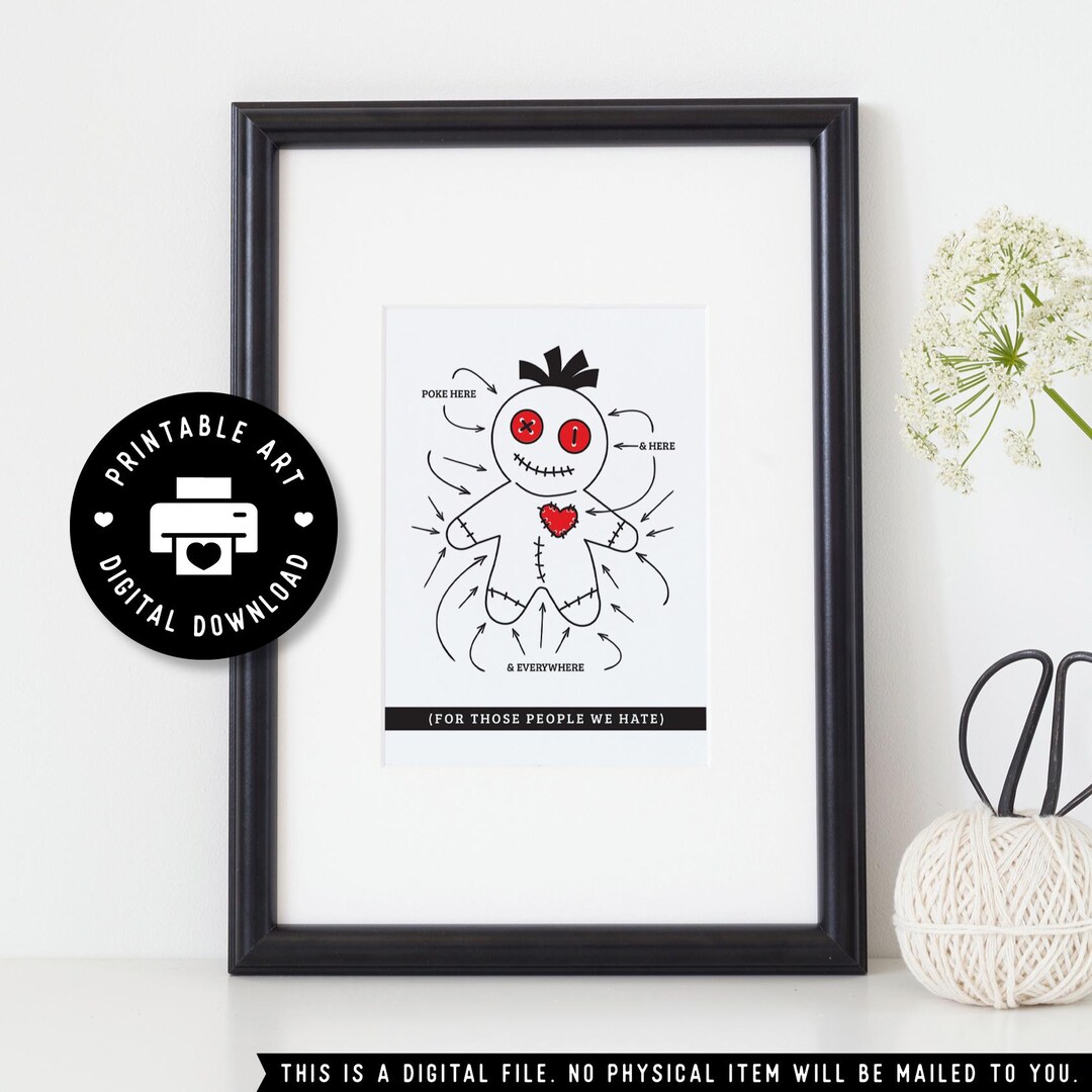 Silly Voodoo Printable Art Print for People Who Hate People (instant ...
