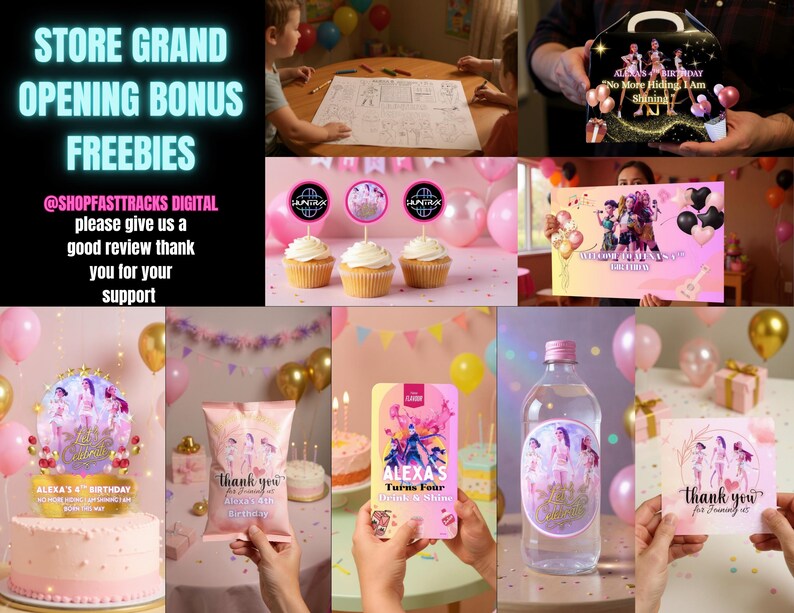 KPOP Demon Hunters Birthday Invitation, Neon Theme (editable Canva ...