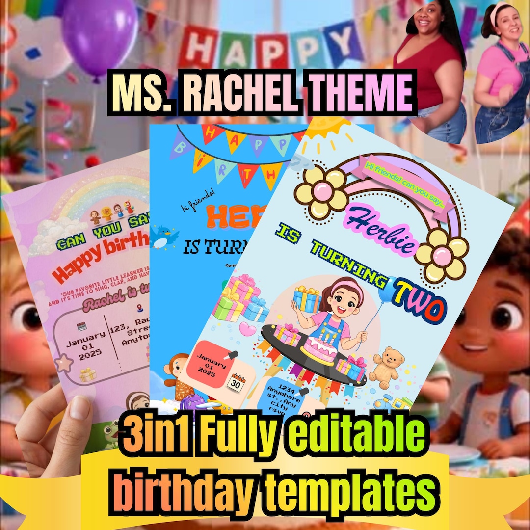 Ms. Rachel 1st or 2nd Birthday | Ms. Rachel Birthday Theme | Toddler ...