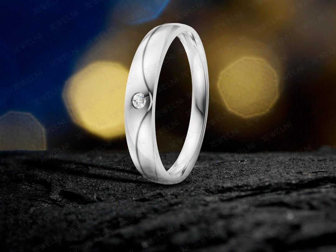 Wave Set Minimal Wedding Promise Ring Unisex - Etsy