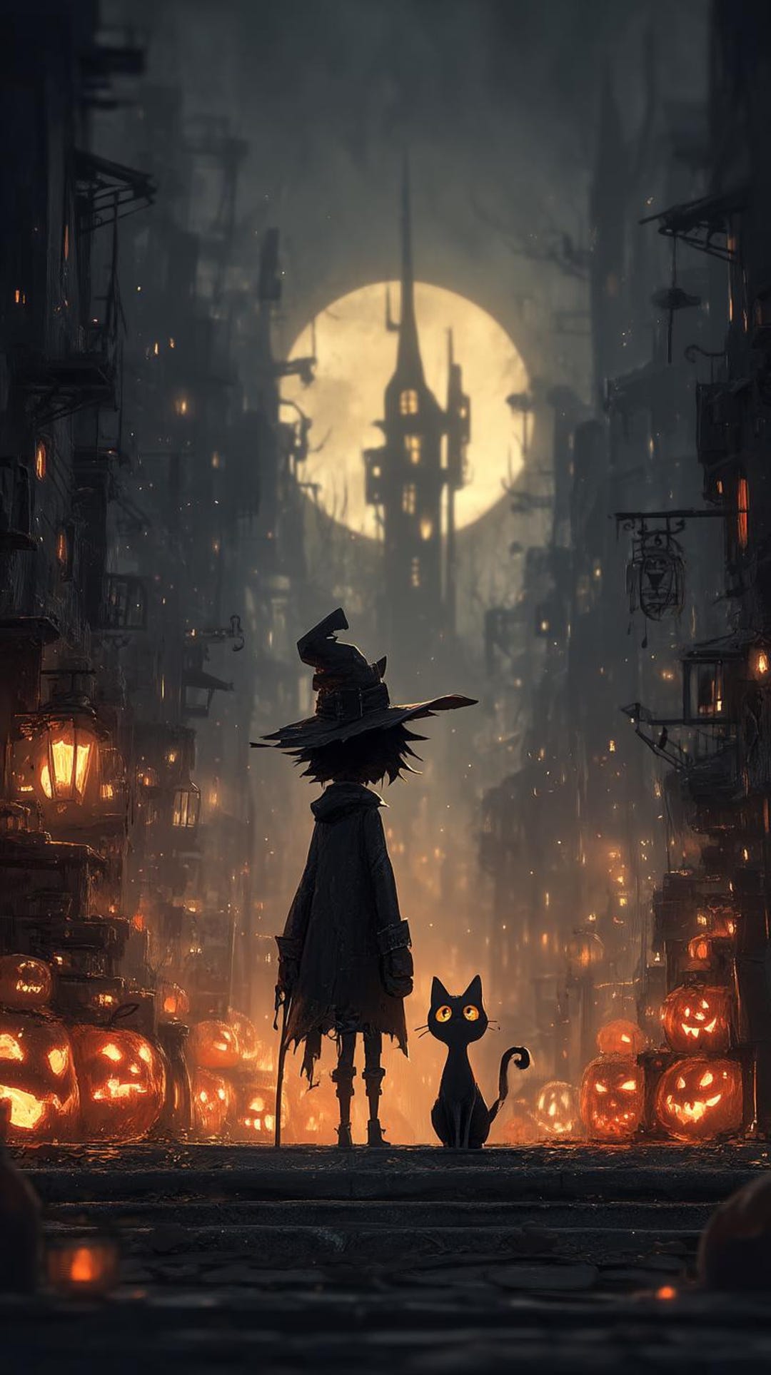 Halloween Witch Cat Wallpapers - 5 Premium 4K Mobile Wallpapers ...