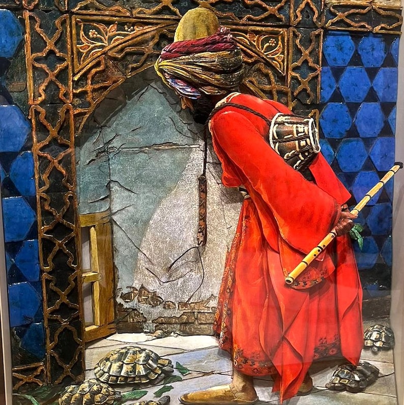 Handmade 3D Layered Tortoise Trainer Wall Art , Unique Ottoman Heritage ...