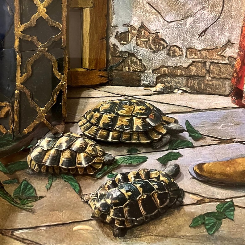 Handmade 3D Layered Tortoise Trainer Wall Art , Unique Ottoman Heritage ...