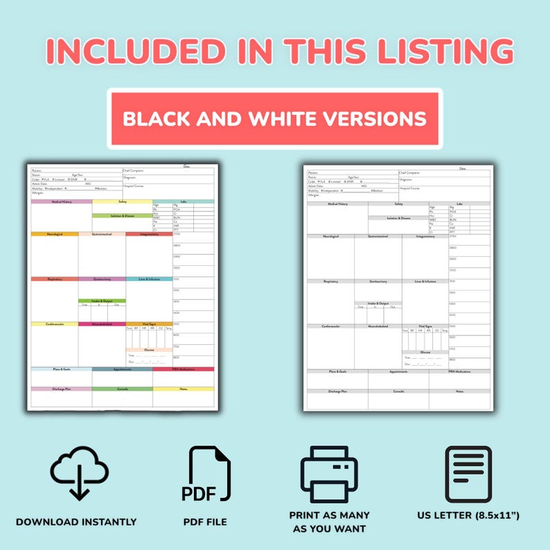 Printable Nurse Report Sheet - Daily To-do List, Nursing Planner, Task ...