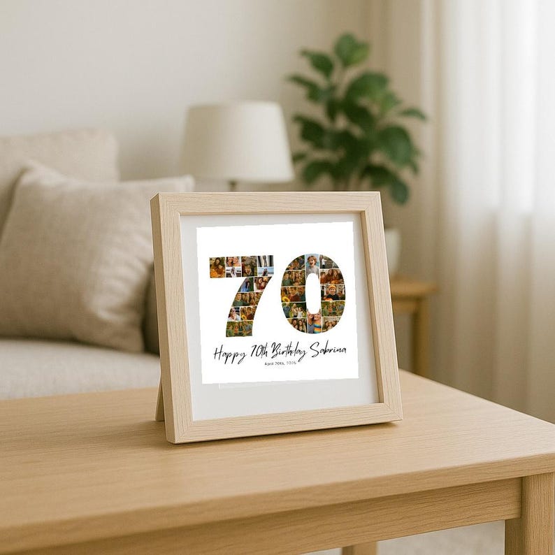 70th Birthday Photo Collage Template | Editable Canva Design | 70 ...