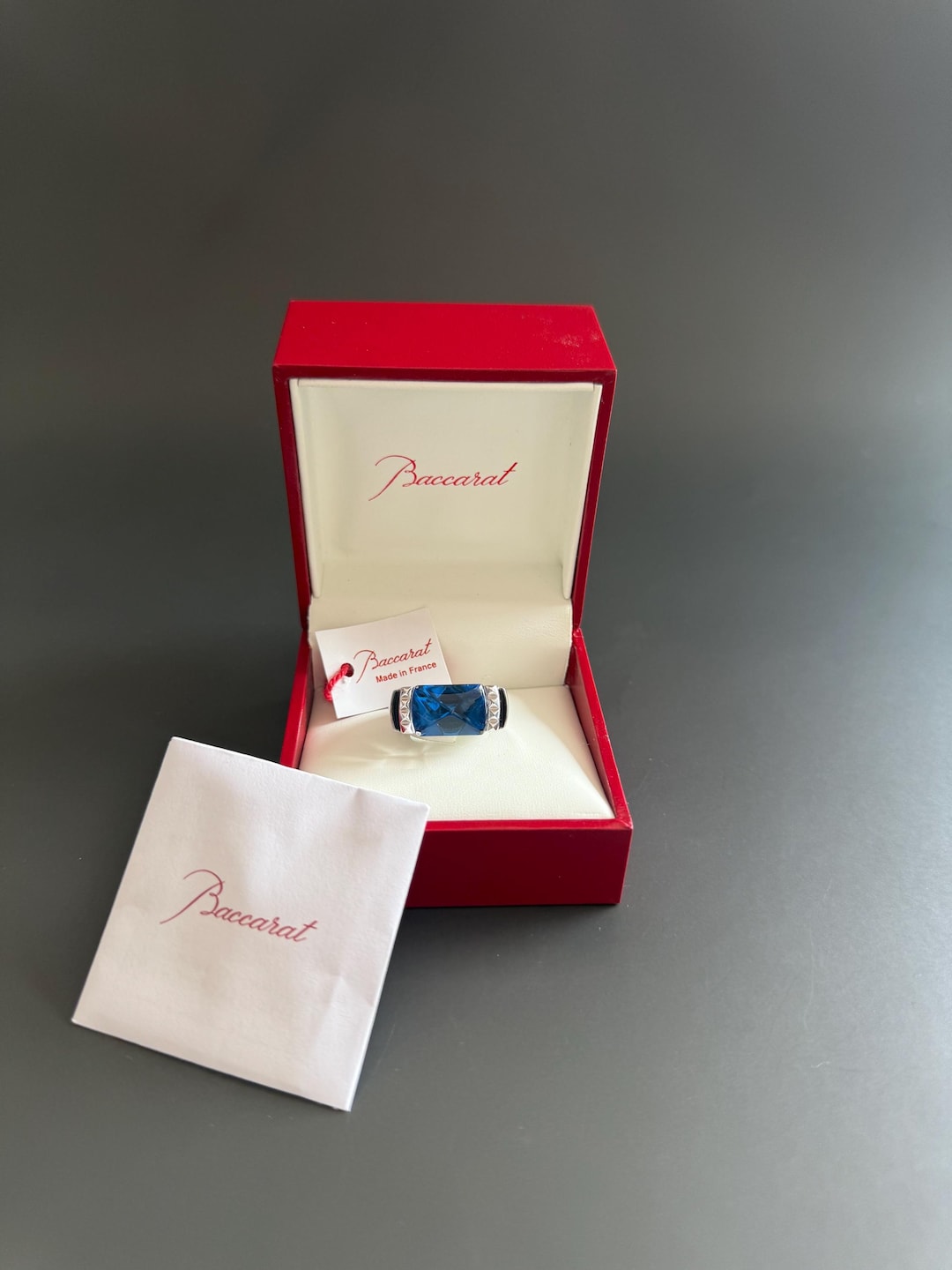 Baccarat Luxor Ring – Sterling Silver With Blue Crystal – Made in ...