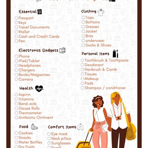Girls Trip Travel Detailed Essentials Checklist: Editable and Printable ...