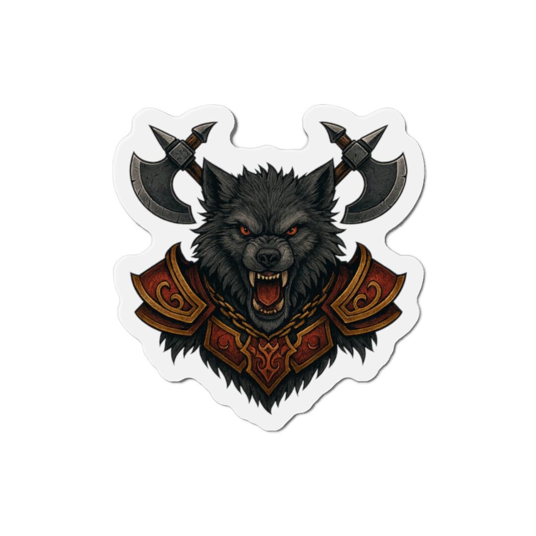 Fierce Werewolf Crest Die-cut Magnets | Fantasy Wolf Emblem - Etsy