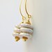 White Coin Pearl Stack Earrings, Pearl & Gold Earrings, Pearl Stack ...