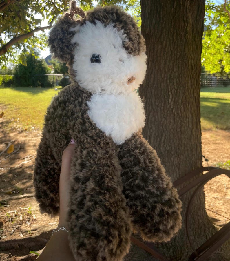 Adorable Fluffy Crochet Baby Deer Fawn Stuffy!