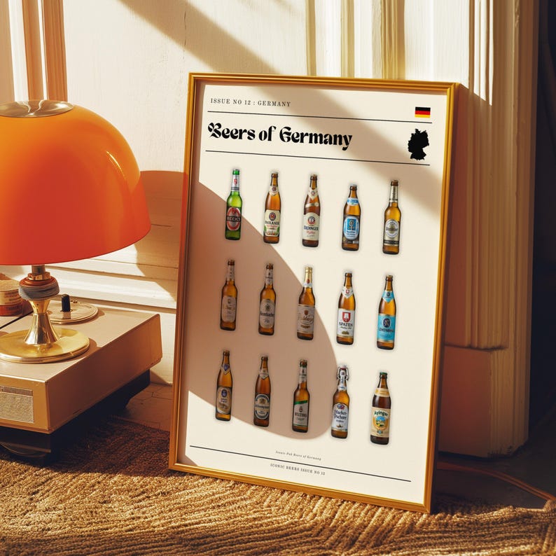 German Beer Poster – Germany Beers Print – Pilsner Becks Wall Art ...