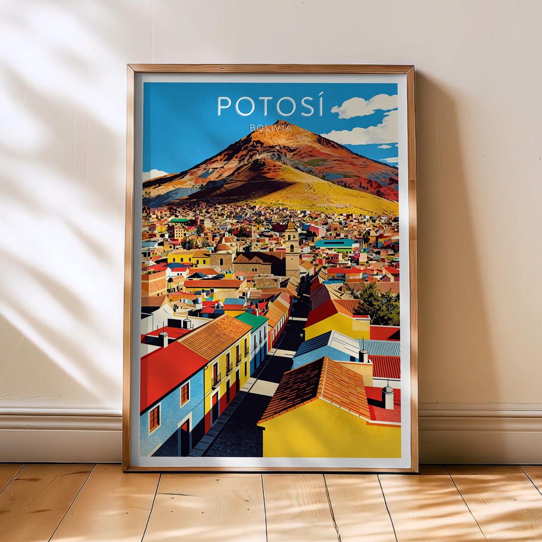 Potosí Travel Print - Bolivia Poster, Potosí Vintage Art, South America ...