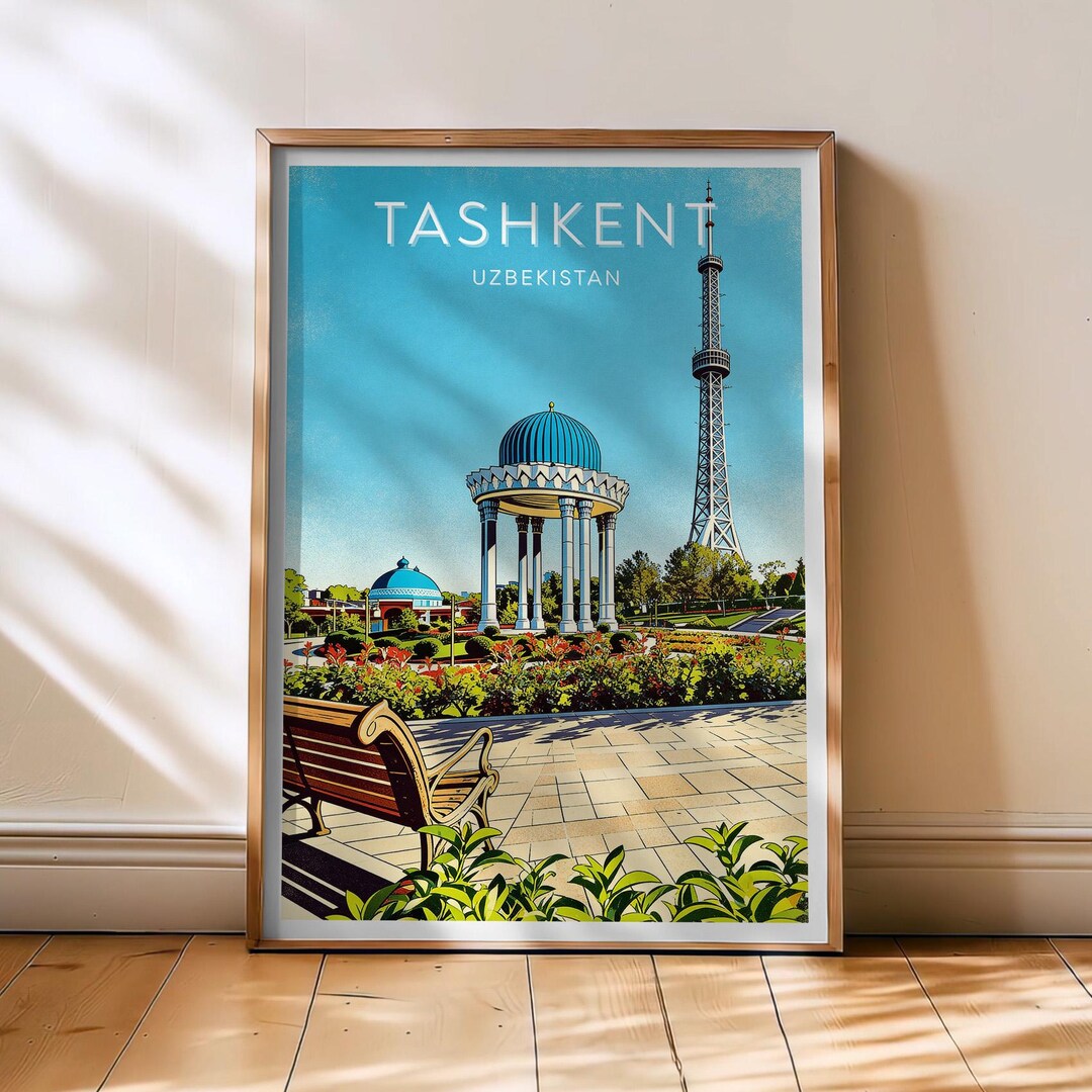 Tashkent Travel Print - Uzbekistan Poster, Tashkent Retro Wall Art ...