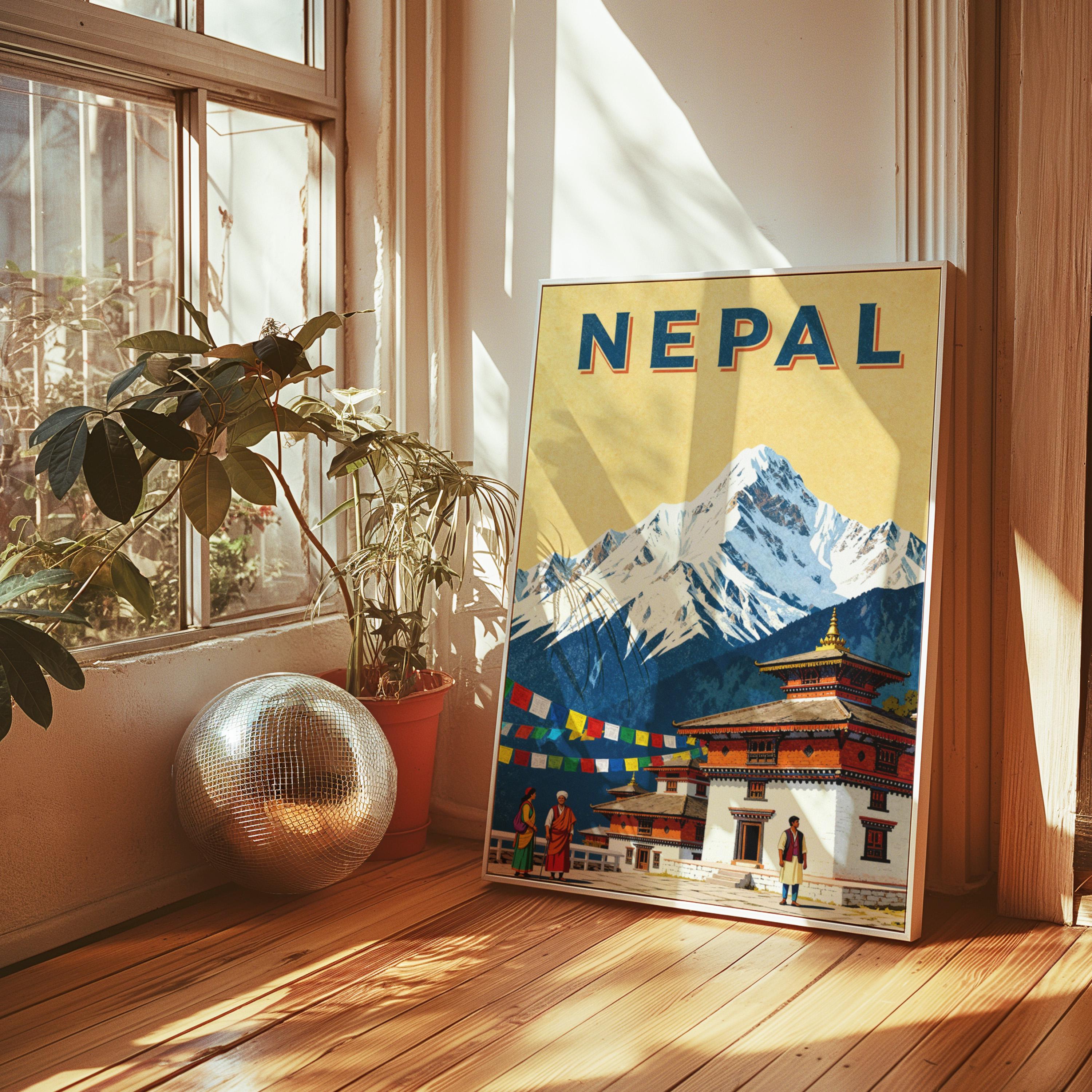Nepal Travel Print, Nepal Poster, Nepal Travel Poster, Everest Poster ...