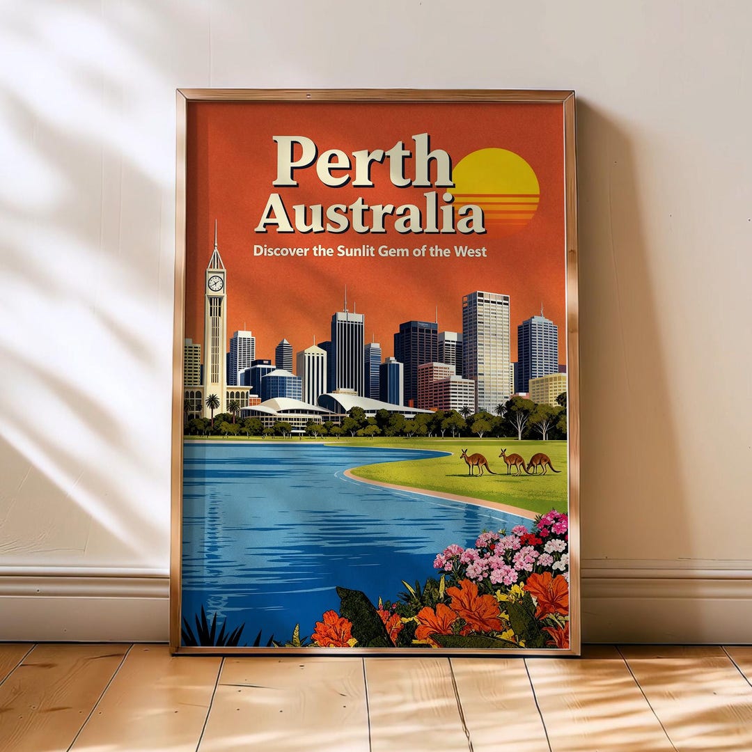 Perth Poster, Perth Travel Print, Australia Poster, Travel Poster ...