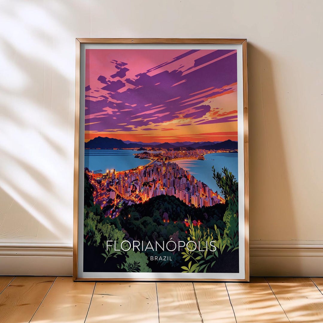 Florianópolis Travel Print - Brazil Poster, Florianópolis Vintage Art ...