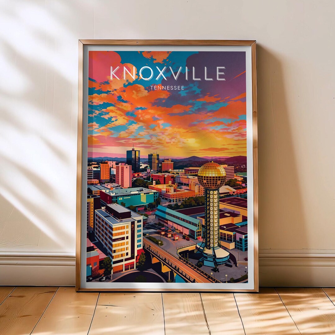 Knoxville Travel Print - Tennessee Poster, Knoxville USA Vintage Art ...