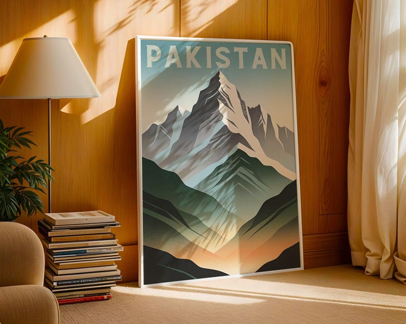 Pakistan Print, Minimalist Travel Poster, Modern Abstract Wall Art ...