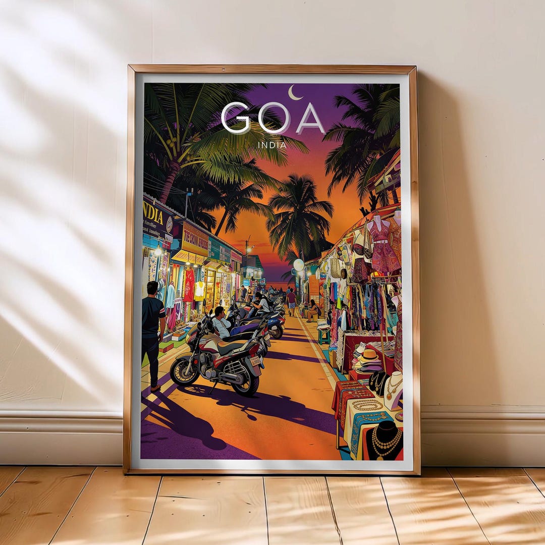 Goa Travel Print - India Poster, Goa Retro Wall Art, Asia Decor ...