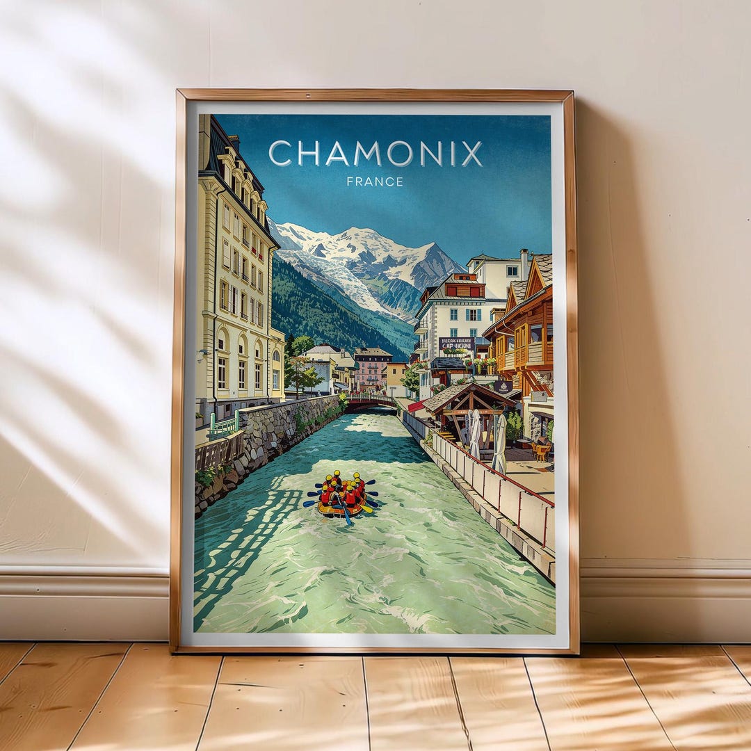 Chamonix Travel Print - France Poster, Chamonix Retro Wall Art, Europe ...