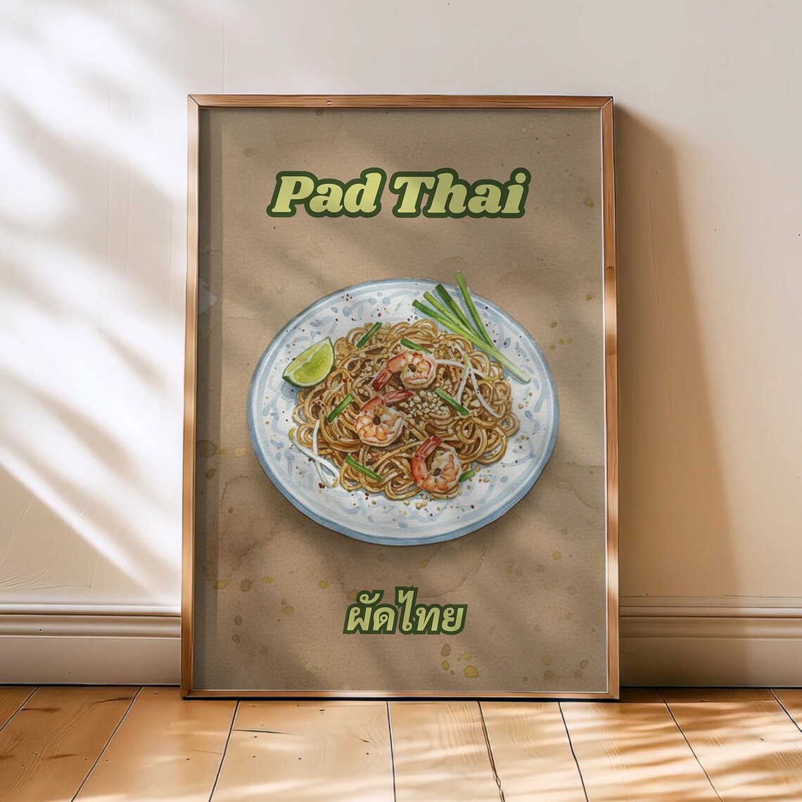 Pad Thai Poster - Food Poster - Thailand Wall Art - Kitchen Print ...