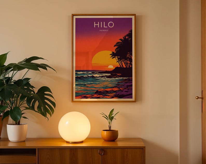Hilo Travel Print - Hawaii Poster, Hilo USA Vintage Art, United States ...