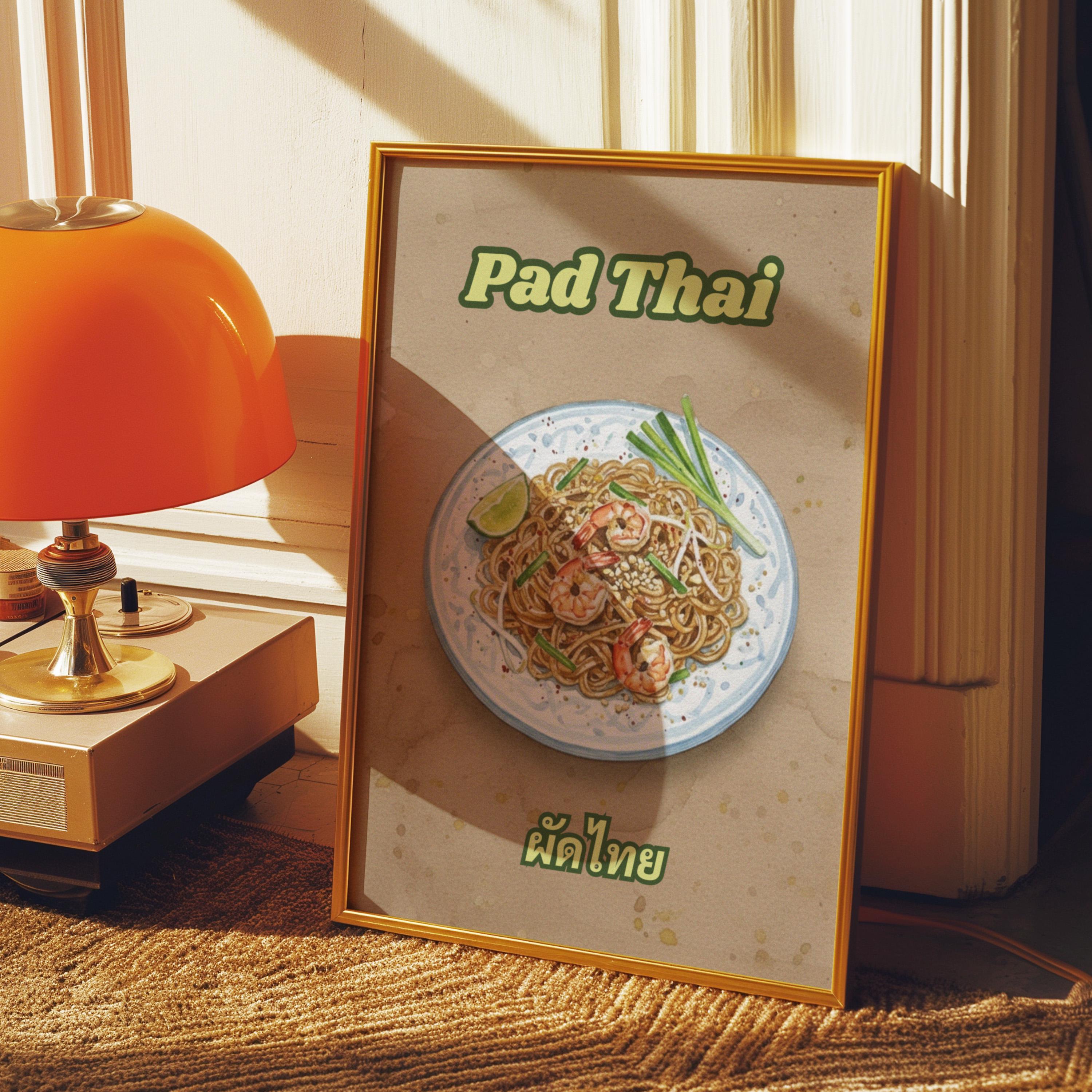 Pad Thai Poster - Food Poster - Thailand Wall Art - Kitchen Print ...