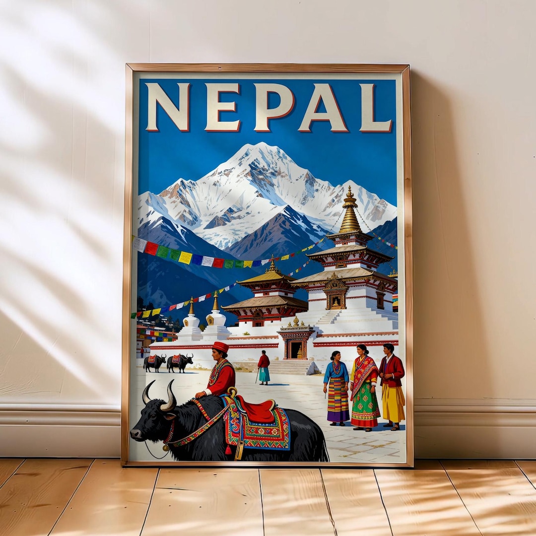 Nepal Poster, Nepal Travel Print, Everest Poster, Nepal Photo Art ...
