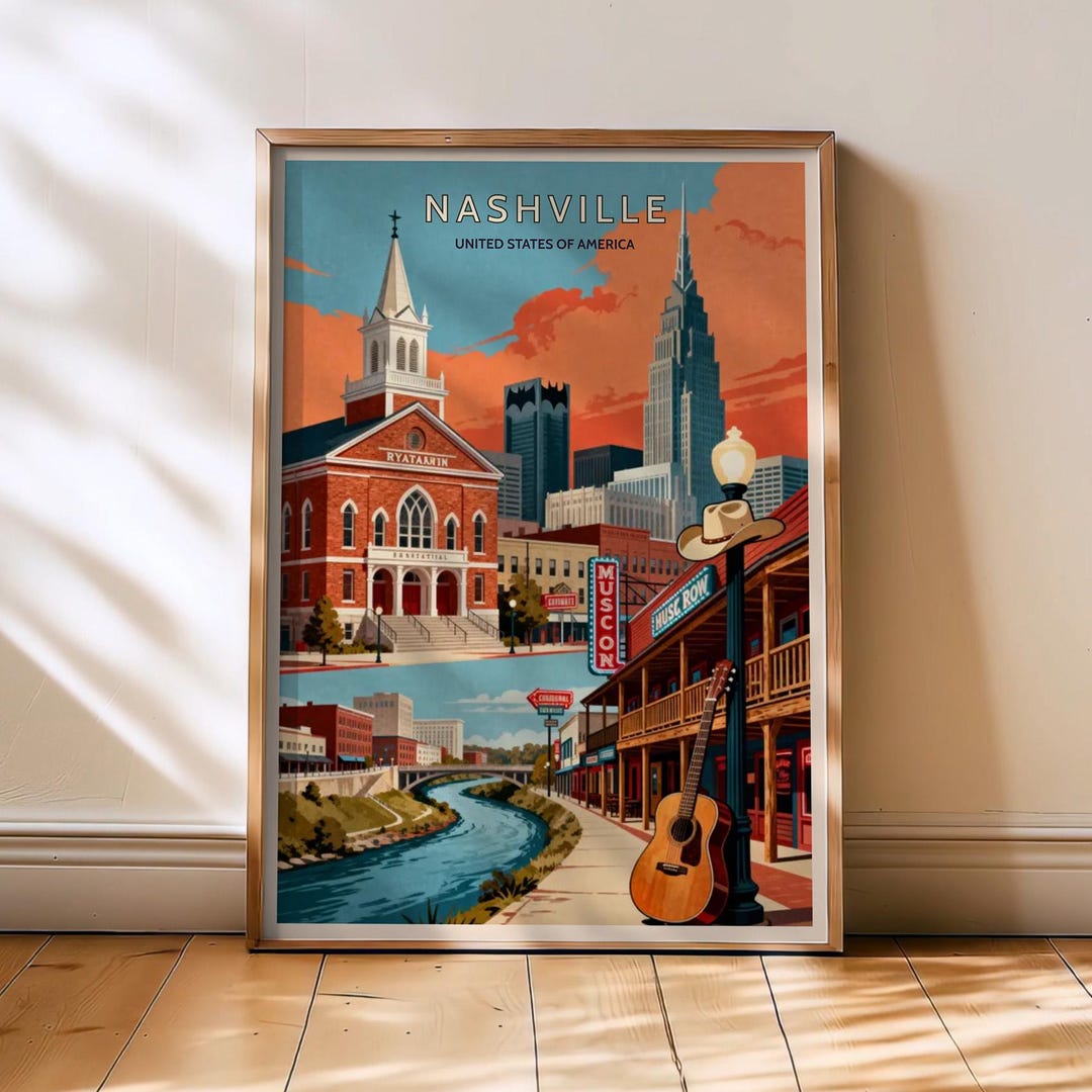 Nashville Poster, Nashville Print, Nashville Art, Nashville Wall Art ...
