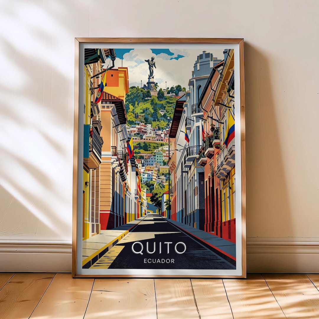 Quito Travel Print - Ecuador Poster, Quito Vintage Art, South America ...