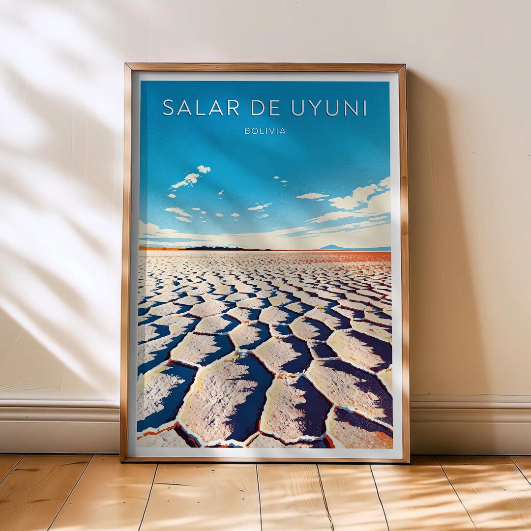 Salar De Uyuni Travel Print - Bolivia Poster, Salar De Uyuni Vintage ...