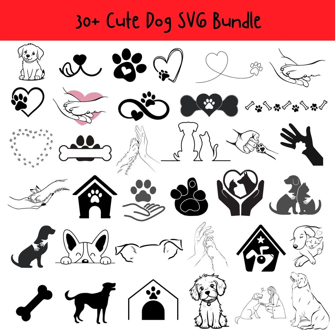 Dog SVG Bundle With Accessories ,instant Digital Download for Cricut ...