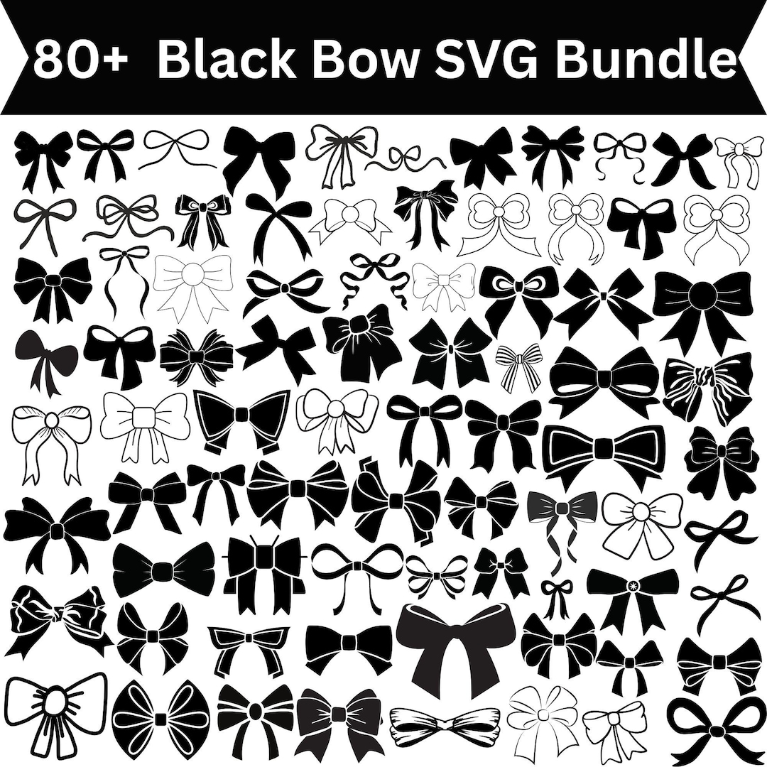Black Bow SVG Bundle Coquette, Ribbon, Tie Clipart (digital File) - Etsy