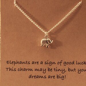 Elephant Wish Necklace: Tiny Elephant Charm Necklace, Wish Jewelry ...