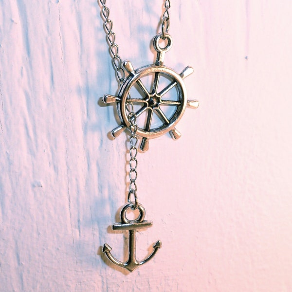 Anchor and Ship Wheel Necklace - Etsy