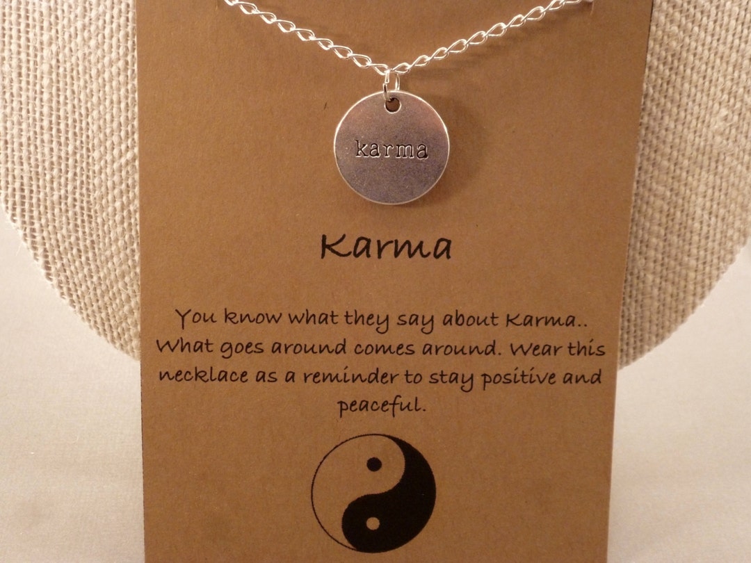 Karma Necklace: Karma Charm Wish Necklace, Yoga Jewelry, Yoga Necklace ...