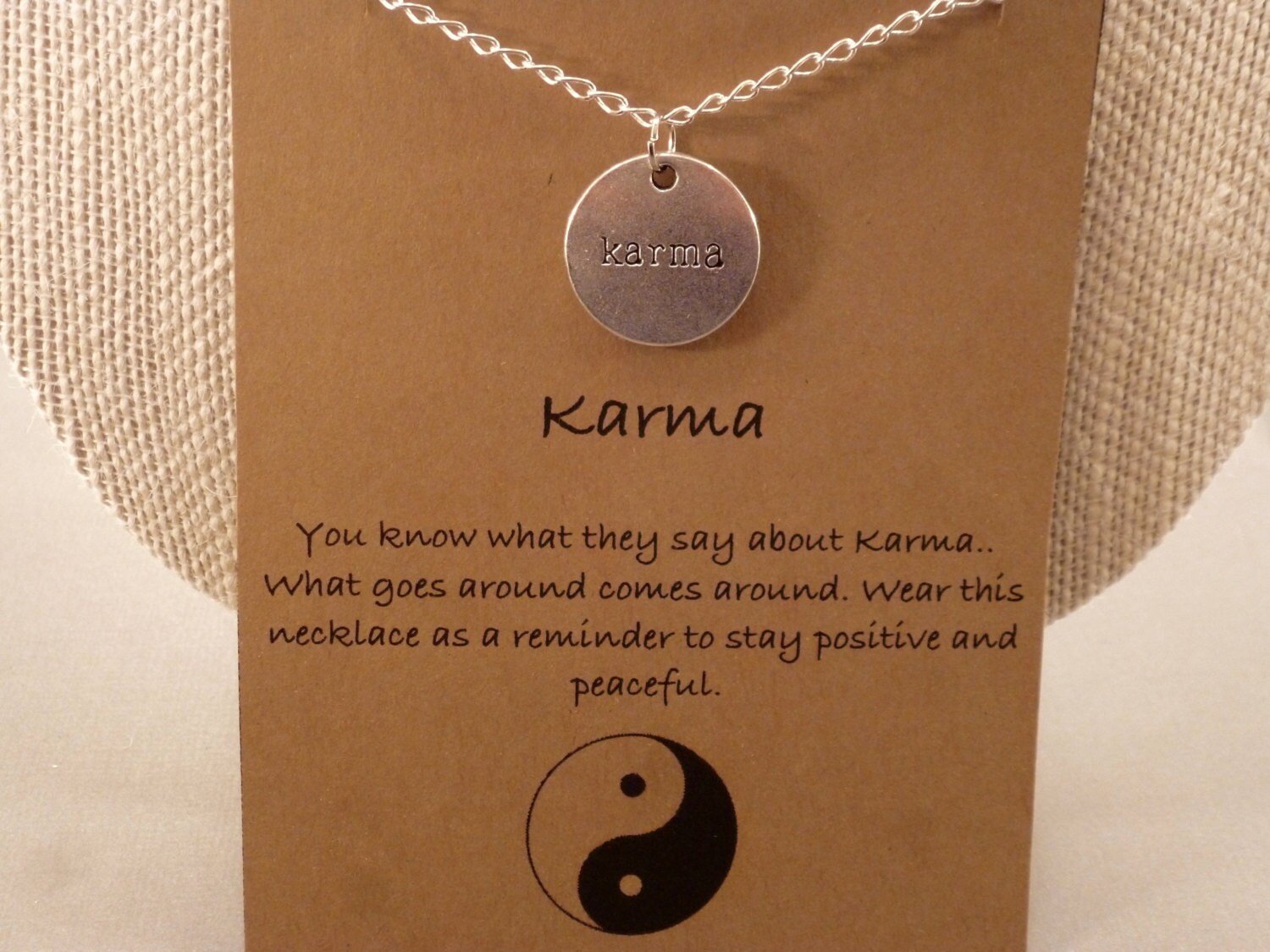 Karma Necklace: Karma Charm Wish Necklace Yoga Jewelry Yoga | Etsy