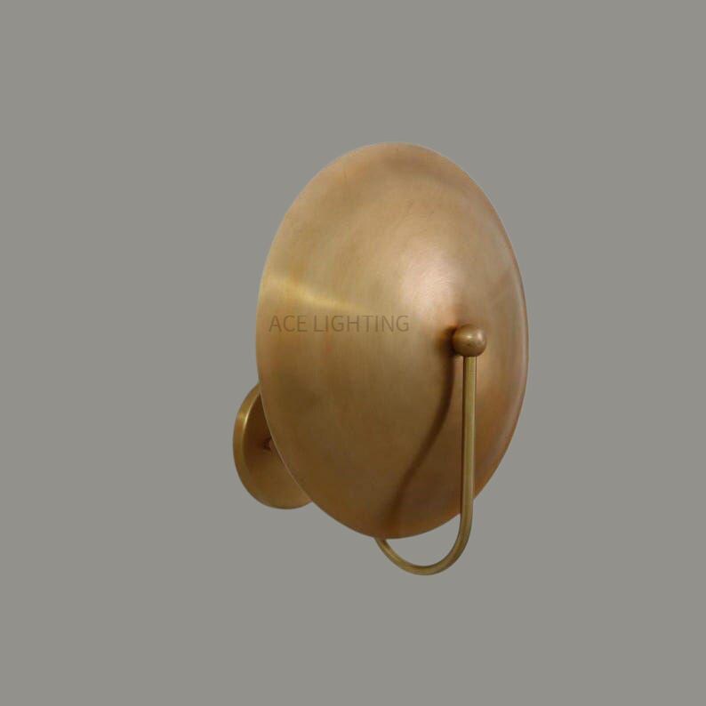 Handmade Mid Century Modern Brass Wall Sconce: Dish Style Lamp - Etsy