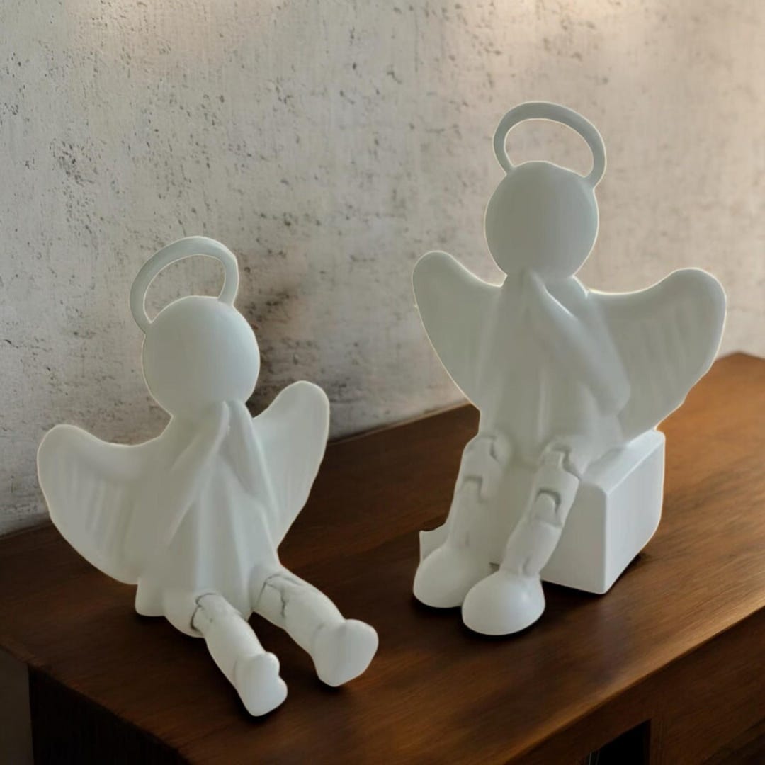 3D Printed Nordic Angel Ornament – Minimalist Prayer Figurine for ...