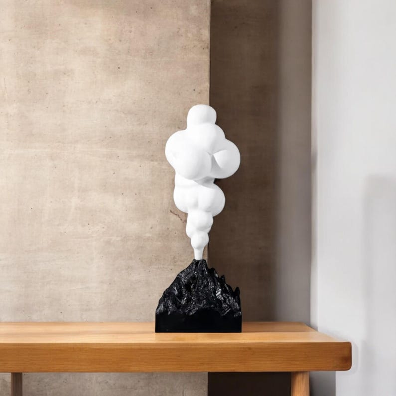 Abstract Volcanic Eruption – Resin Ornament, Modern Tabletop Sculpture ...