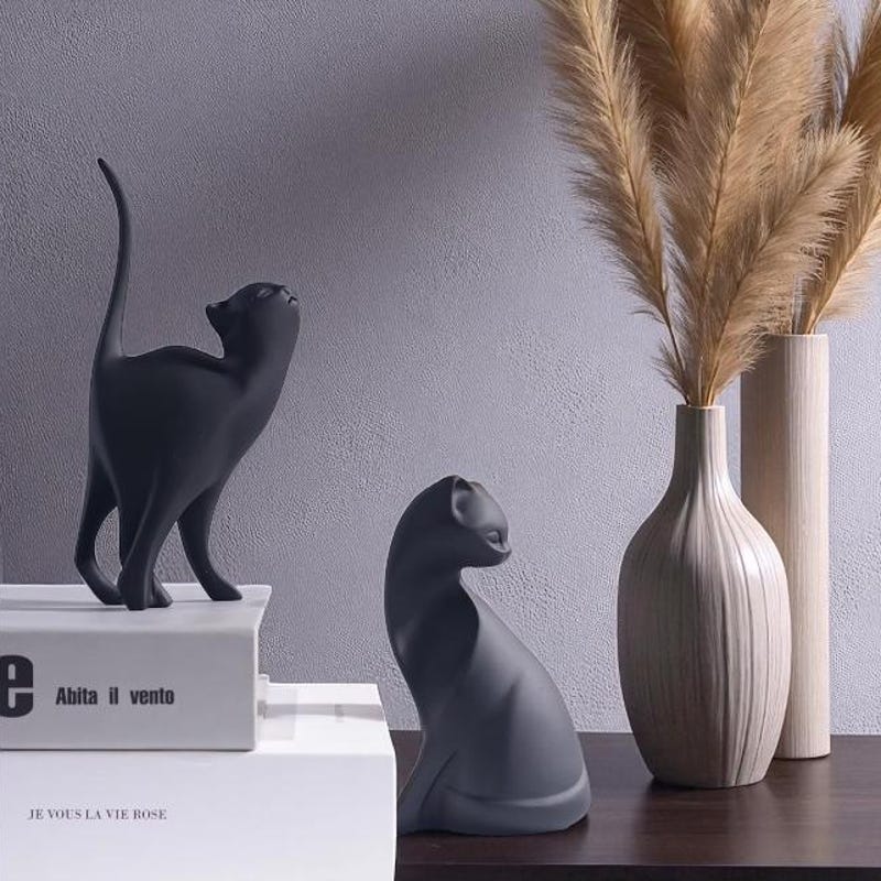 Small Resin Cat Figurine - Etsy