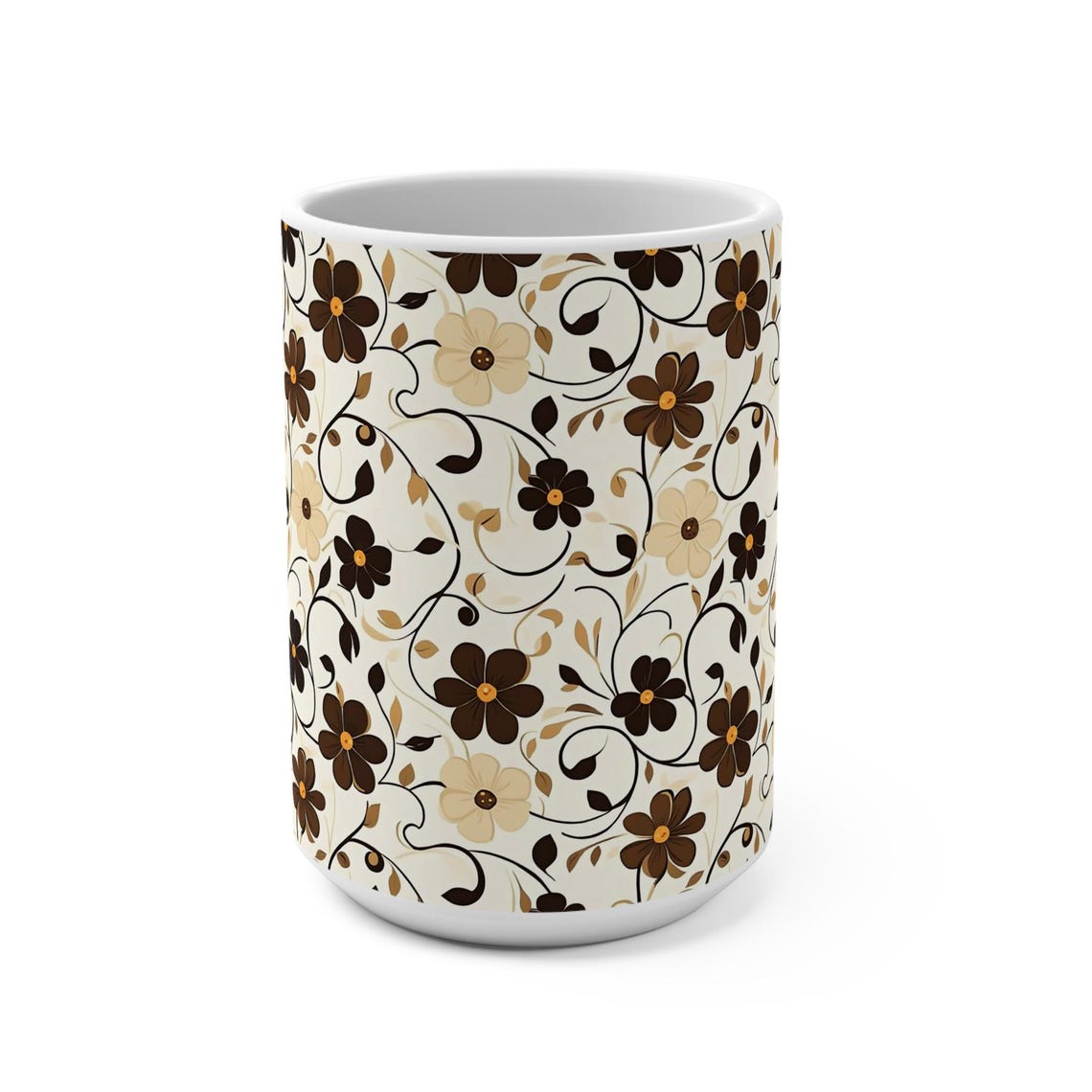 Floral Pattern Mug, Vintage Coffee Cup, Gift for Her, Tea Lover's Mug ...